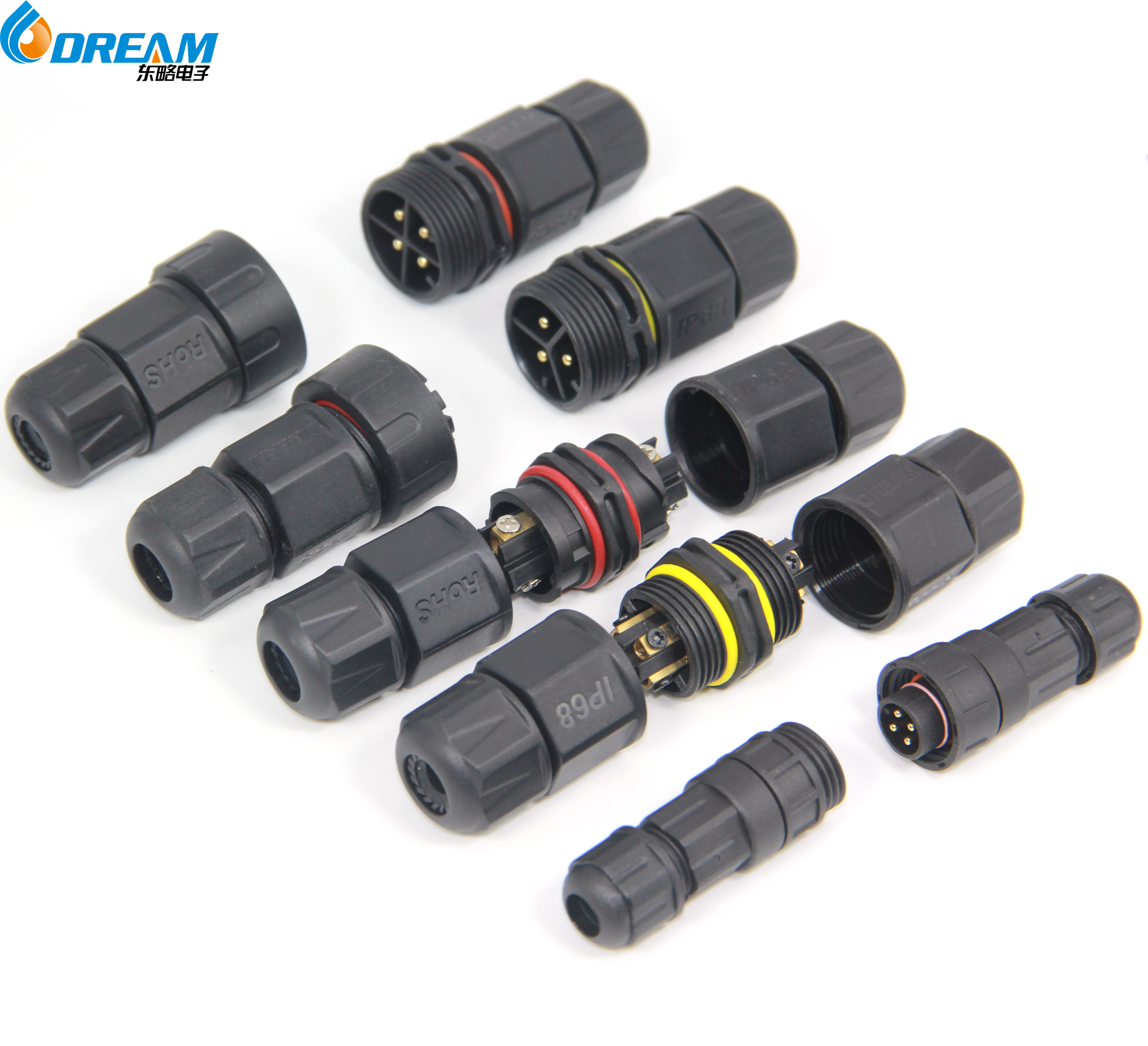 Factory Waterproof Swivel Electrical Connector 2 3 4 Pin IP68 ...